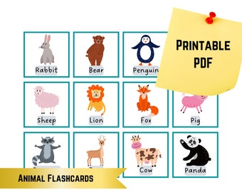 FARM ANIMALS Editable Montessori Cards Flash Cards Nomenclature ...