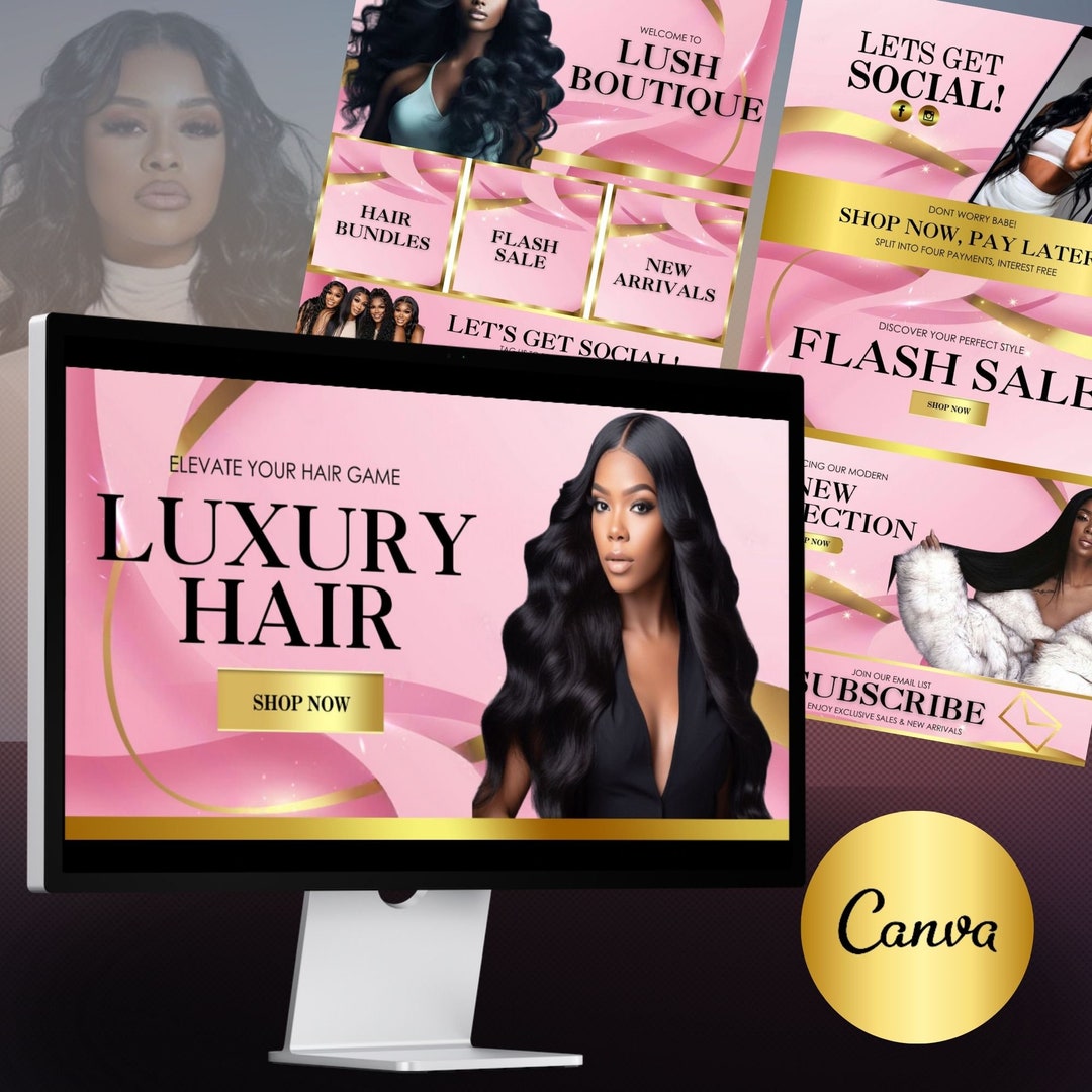 Luxury DIY, Pink and Gold Website Template - Etsy