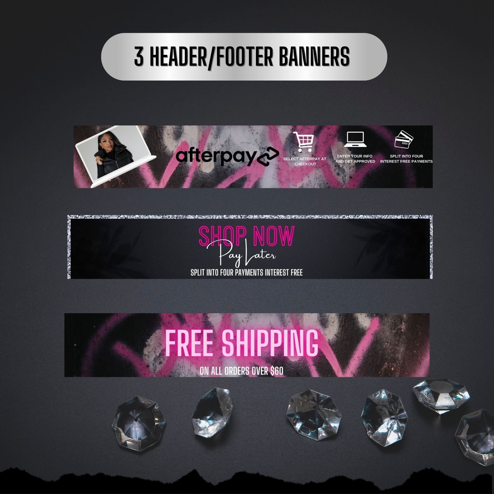 DIY Luxury Classy Fashion Boutique Website Banner Kit-clothing - Etsy UK