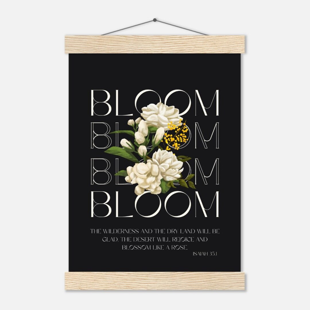 Poster bloom With Wooden Strips, Faith, Bible Verses - Etsy