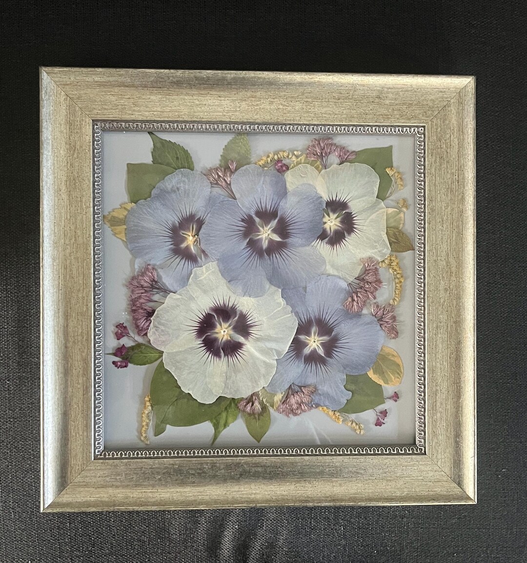 Hibiscus Pressed Flower Art With Real Pressed Flowers for Botanical ...