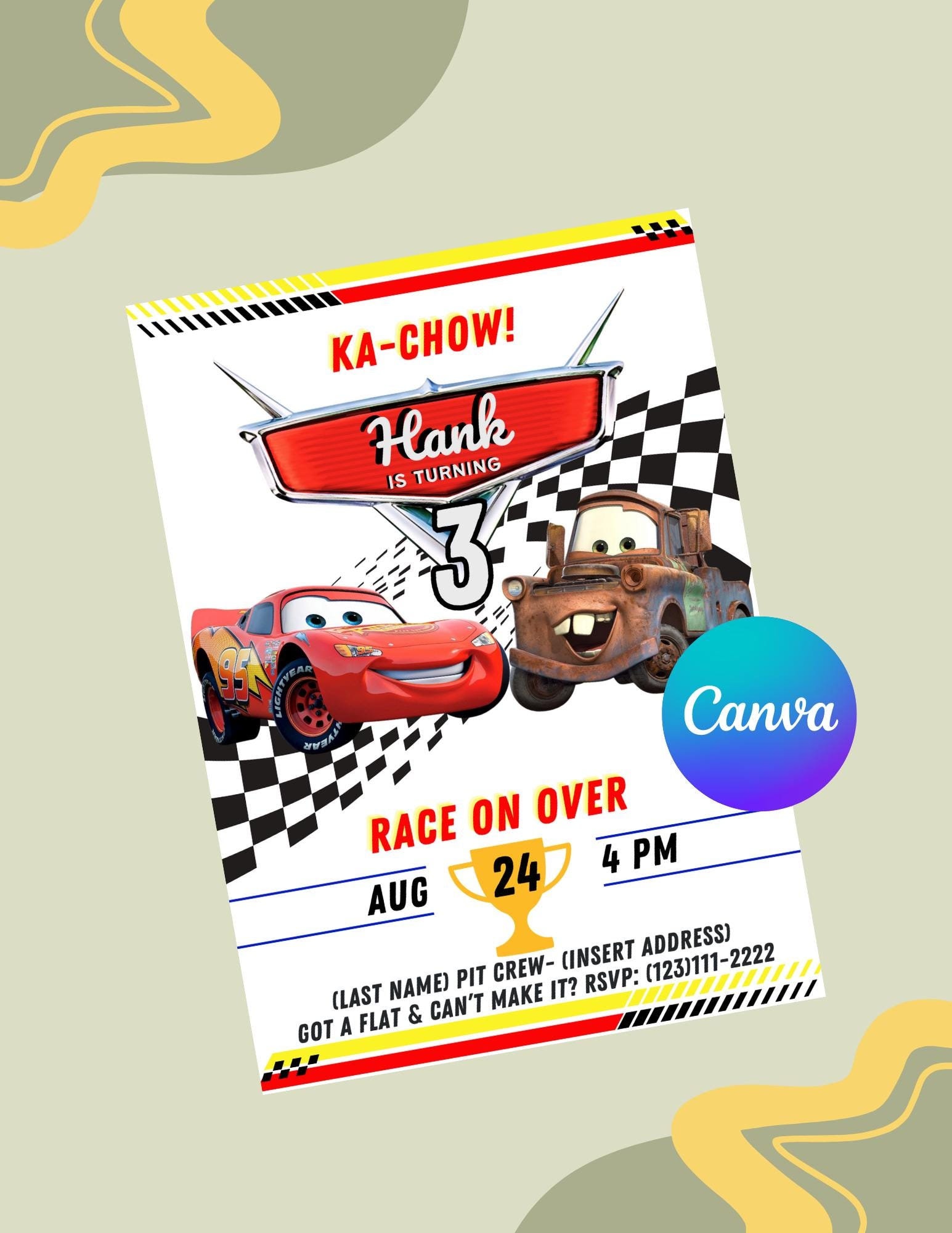 Editable Cars (disney/pixar) Birthday Invitation - Etsy