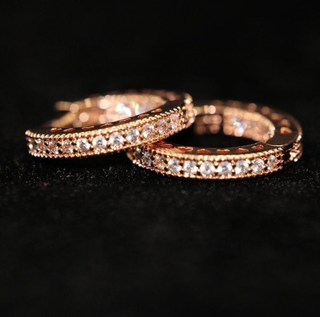 Pandora Pave Heart Hoop Earrings - Etsy