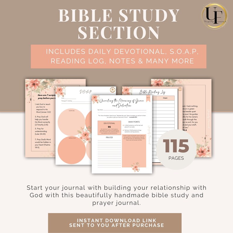 30 Days With God Digital Bible Study Prayer Journal, Christian Journal ...