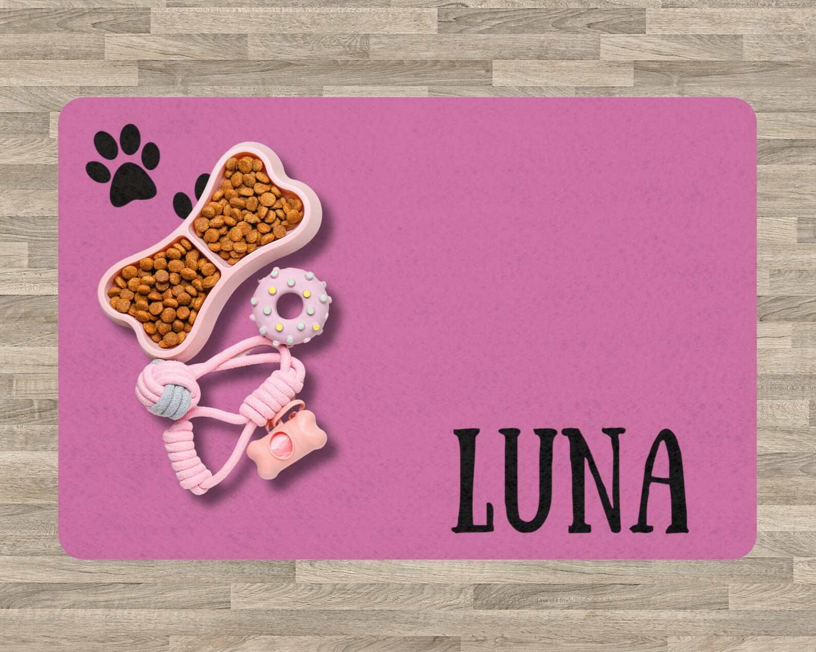 Custom Pet Mat, Personalized Dog Mat, Dog Bowl Mat, Cat Food Mat, Pet ...
