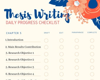 Phd Thesis Checklist chapter 1 - Etsy