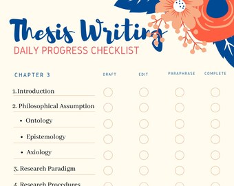 Phd Thesis Checklist chapter 1 - Etsy