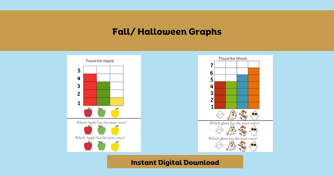 Fall Halloween Pre K Math Graphs - Etsy