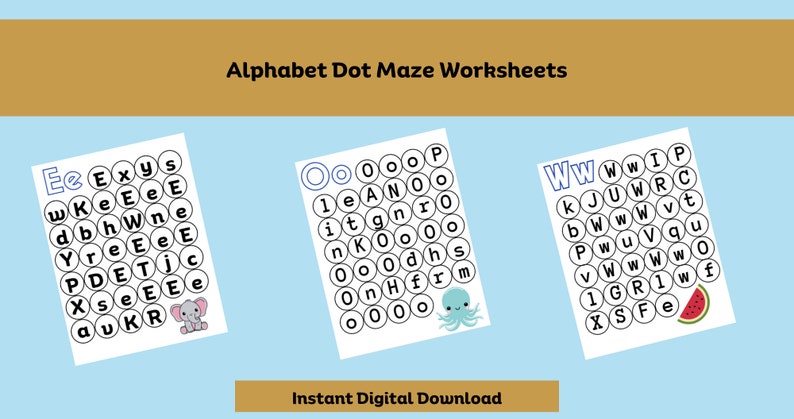 Alphabet Dot Maze/ Capital and Lowercase Letter Identification for ...
