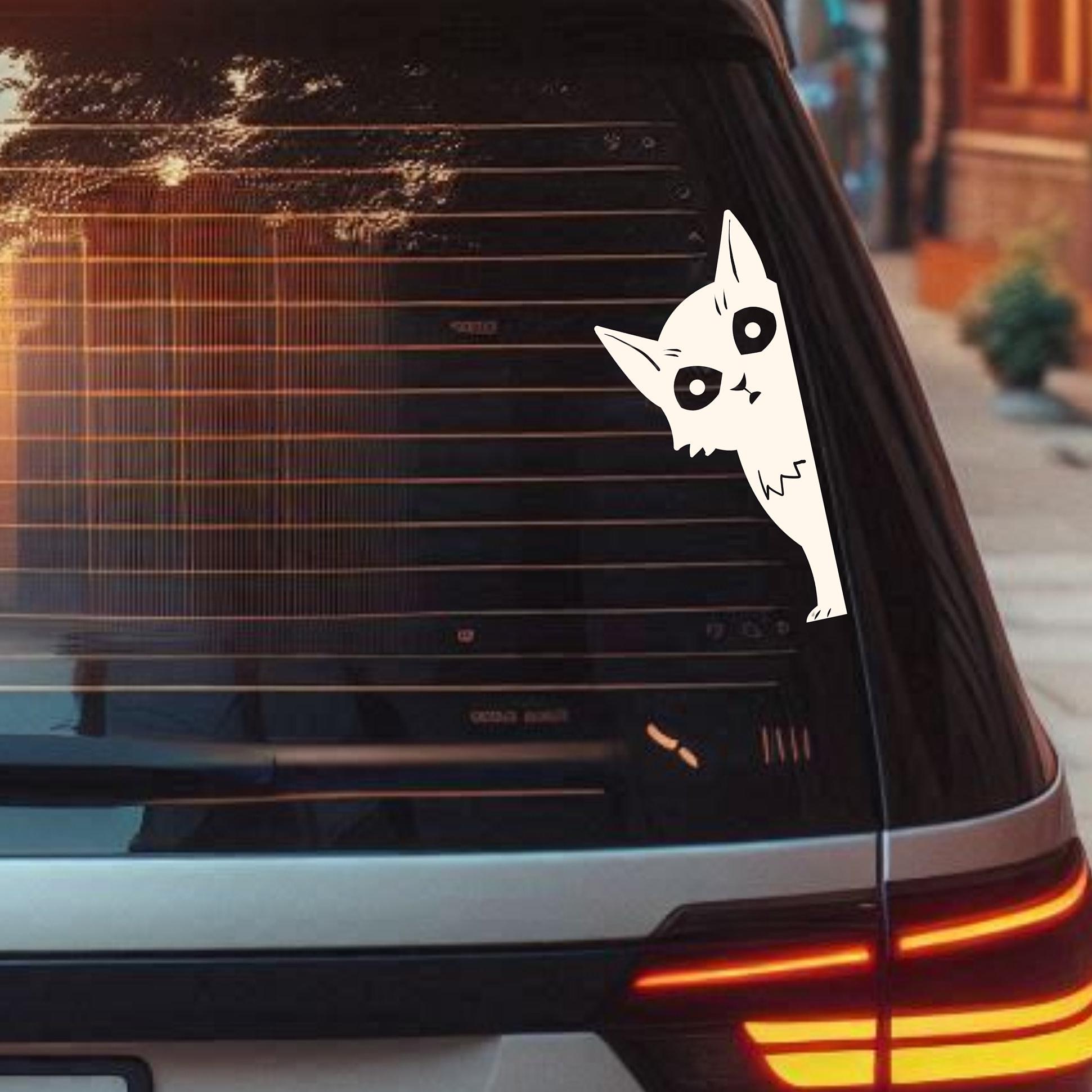 2 Pack Funny Cat Peeking Decal - Color Variations Vinyl Decorations ...