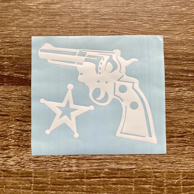 Revolver Decal for Bumper, Gun Sticker for Window, Waterproof Vinyl ...
