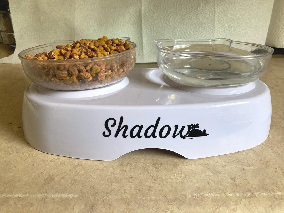 Personalized Name Cat Bowl Decal Hand Made Water Proof Vinyl Color ...