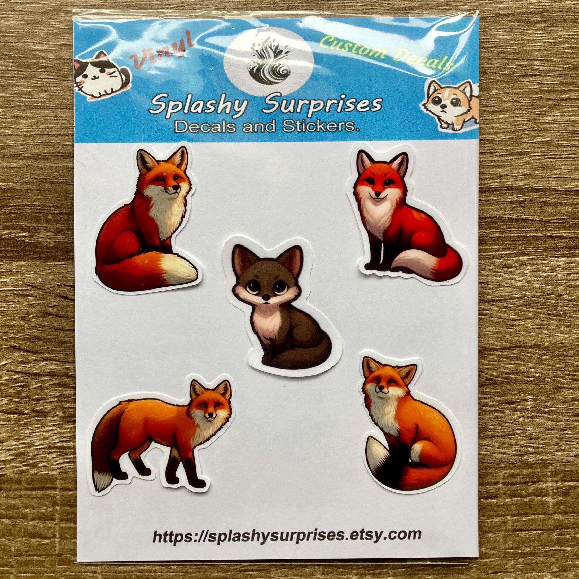 Fox Stickers for Notebooks - Laminated Labels for Gift - Water ...