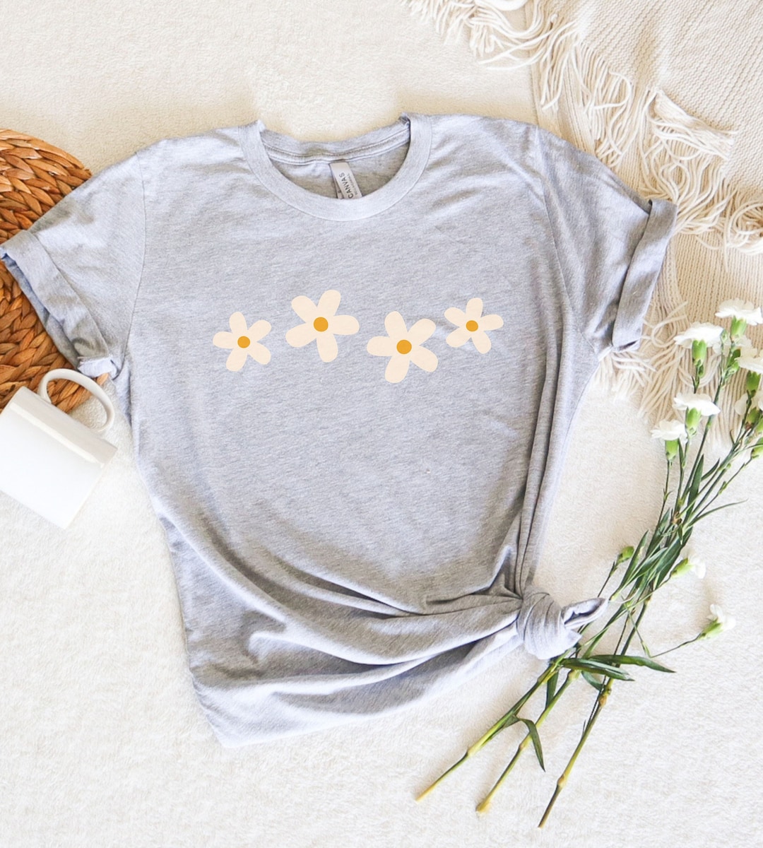 Cute Flower Shirt, Daisy Shirt, Simple Flower Shirt, Boho Shirt, Floral ...