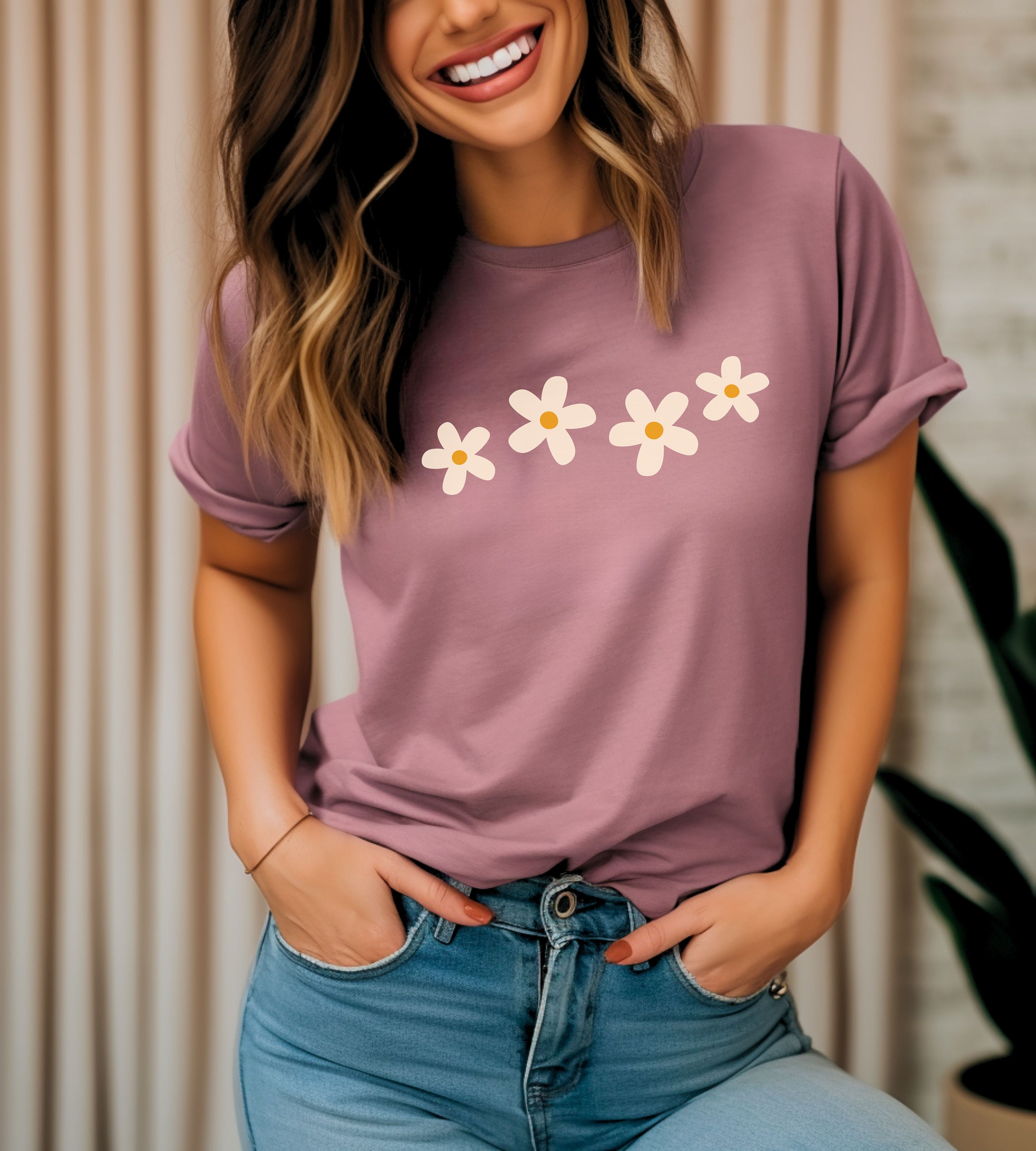 Cute Flower Shirt Daisy Shirt Simple Flower Shirt Boho - Etsy