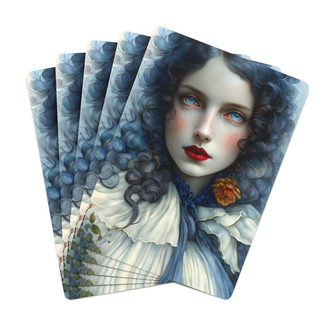 Portrait of a Beautiful Woman 2 Playing Cards Beauty Woman - Etsy