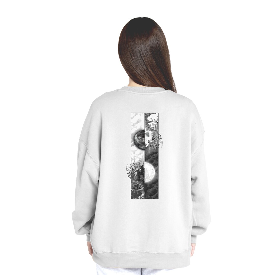 Infinitecy: Yin Yang Black and White Print Oversize Streetwear ...