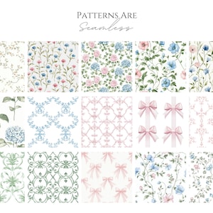 Vintage Floral Digital Paper: Shabby Chic Rose Patterns (digital ...
