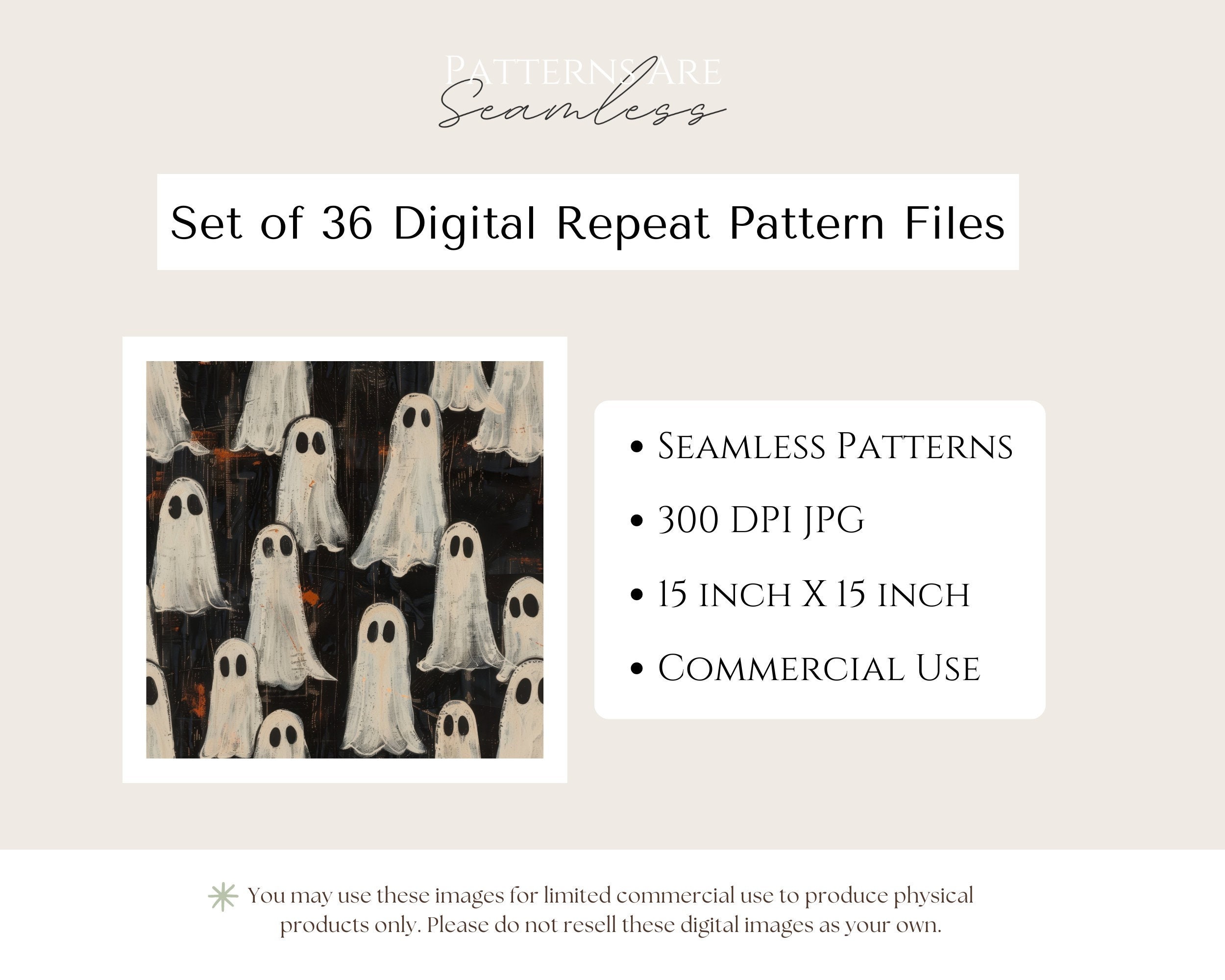 Vintage Halloween Digital Paper: 36 Spooky Seamless Patterns (digital ...