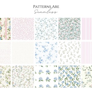 Vintage Floral Digital Paper: Shabby Chic Rose Patterns (digital ...