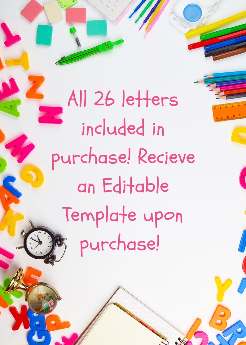 Alphabet Learning Tool Editable Canva Template - Etsy