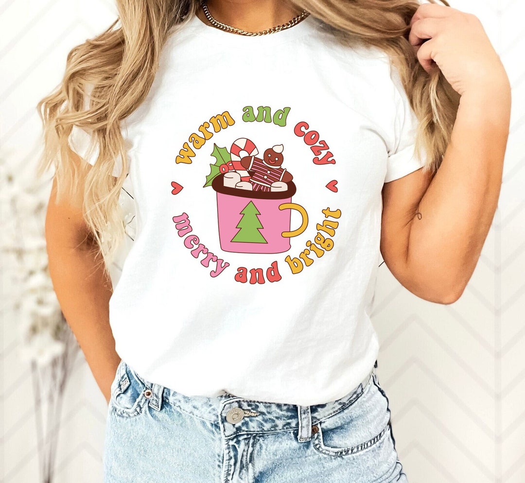 Merry and Bright Christmas Shirt, Warm and Cozy Shirt, Merry Christmas ...