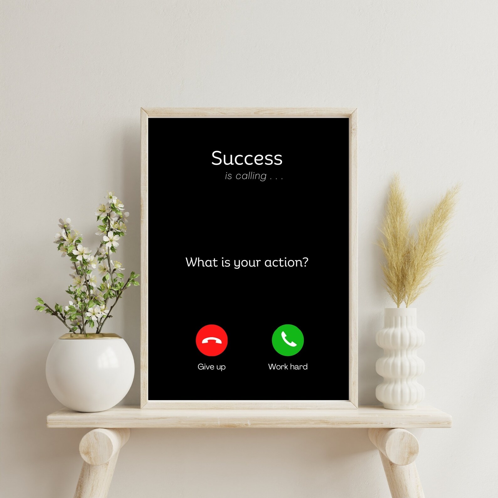 Success is Calling You Motivational Wall Art, Motivational Wall Art for ...