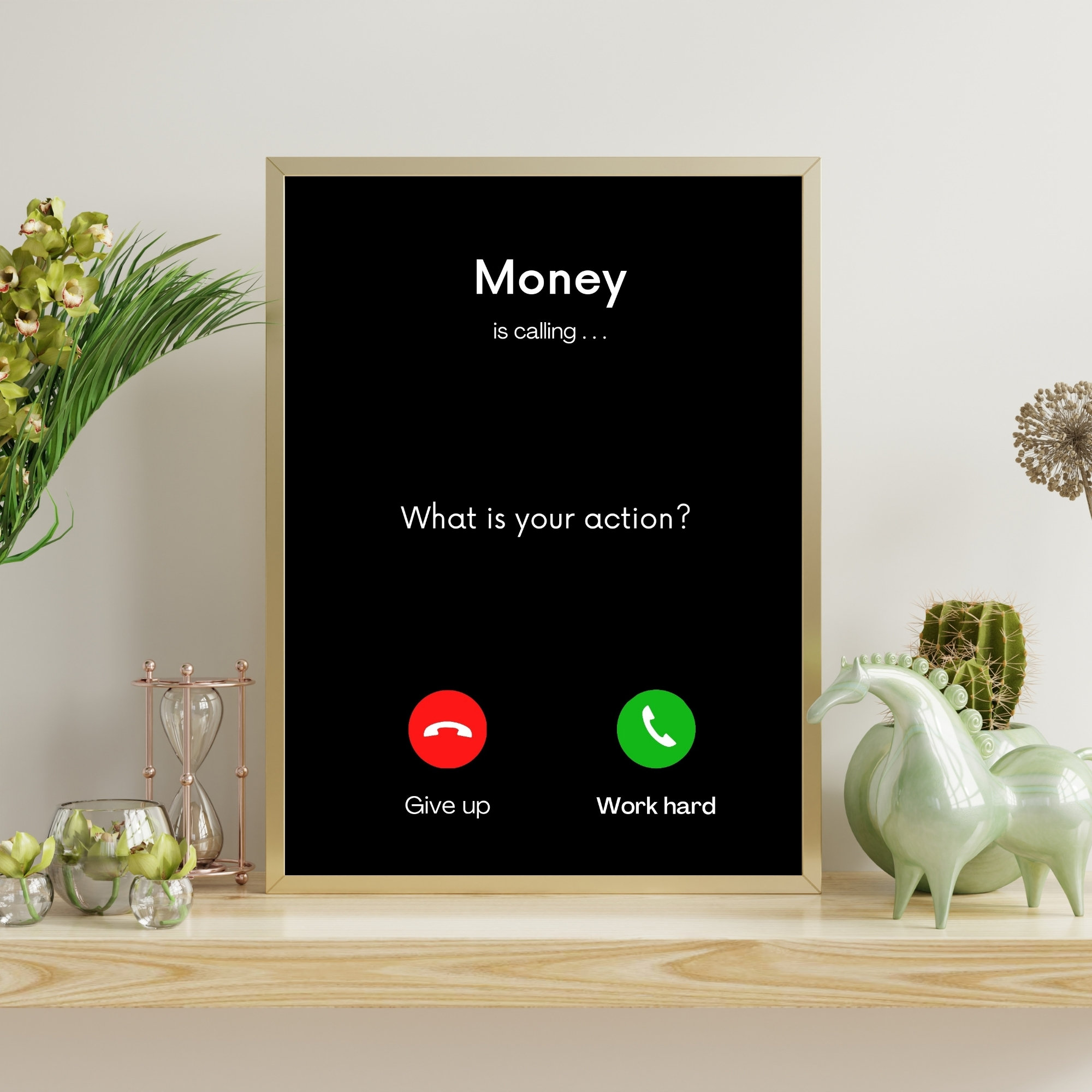 Money is Calling Motivational Wall Art,digital Download Motivational ...