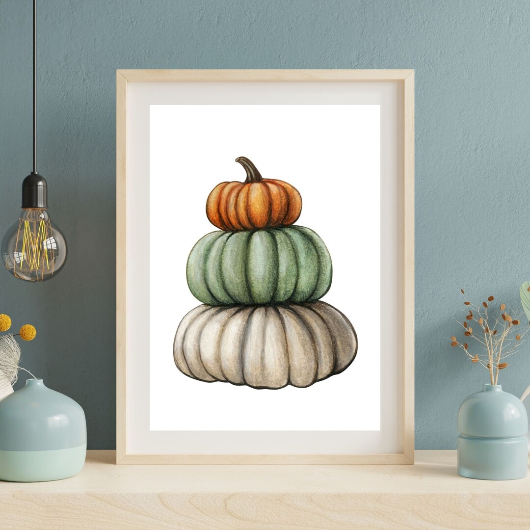 Pumpkin Printable Wall Art, Pumpkin Print, Rustic Fall Print, Pumpkin ...