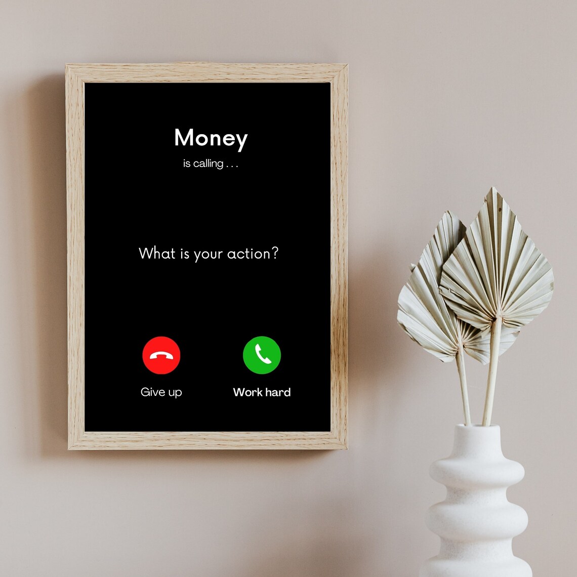 Money is Calling Motivational Wall Art,digital Download Motivational ...