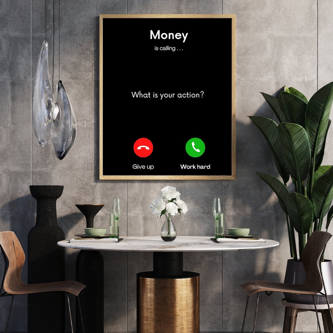 Money is Calling Motivational Wall Art,digital Download Motivational ...