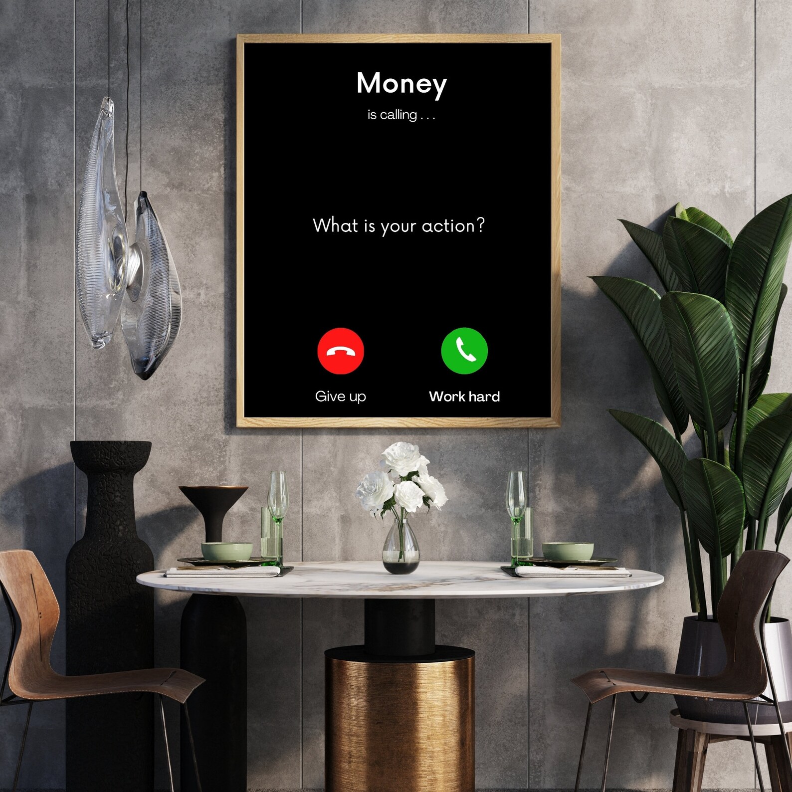 Money is Calling Motivational Wall Art,digital Download Motivational ...