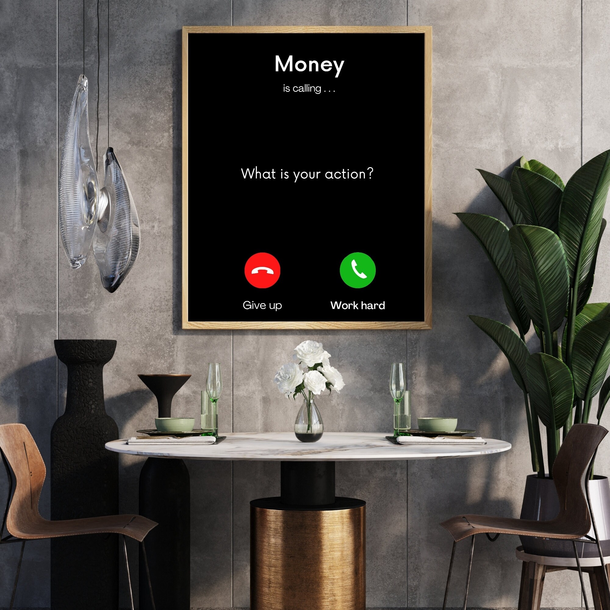 Money is Calling Motivational Wall Art,digital Download Motivational ...
