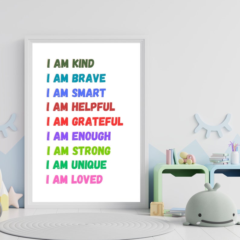 Affirmations for Kids, Classroom Posters, I Am Affirmations, Playroom ...