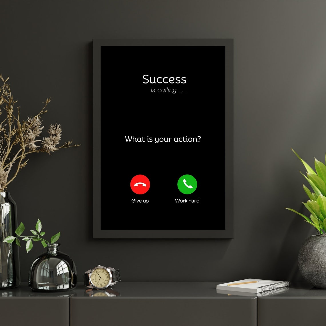 Success is Calling You Motivational Wall Art, Motivational Wall Art for ...