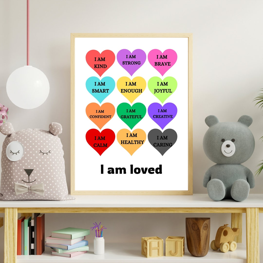 Positive Affirmations for Kids, Meaningful Nursery Posters, I Am ...