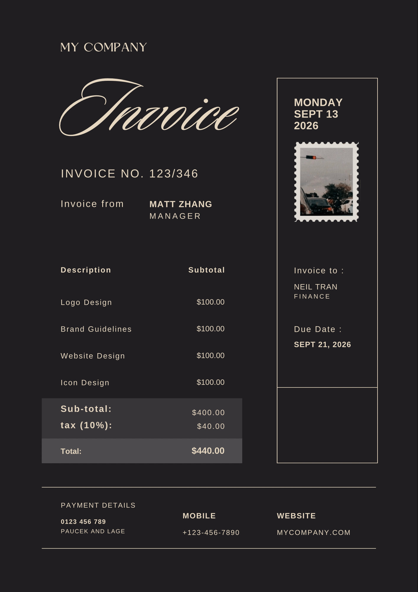 Luxury Invoice Template With Elegant Design With Digital Link - Etsy