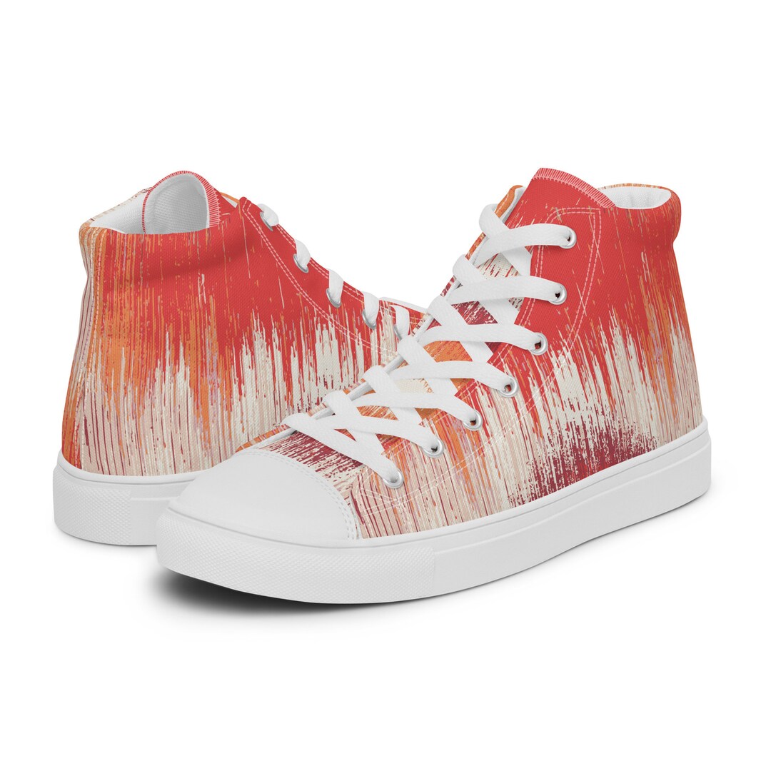 Graffiti Sunset Drip High Top Canvas Shoes: Curated Urban Style for ...