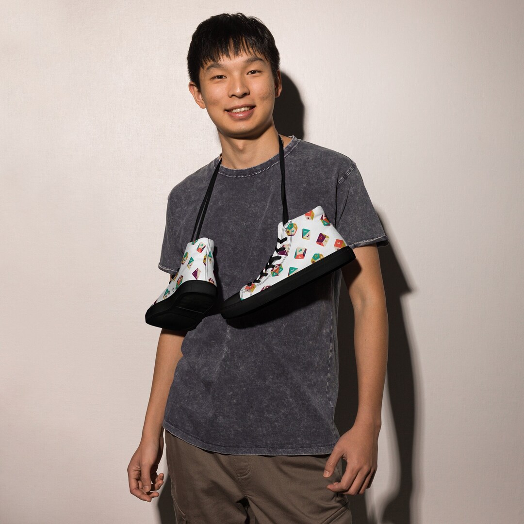 DND TTRPG DICE Men’s High Top Canvas D20 Shoes - Etsy