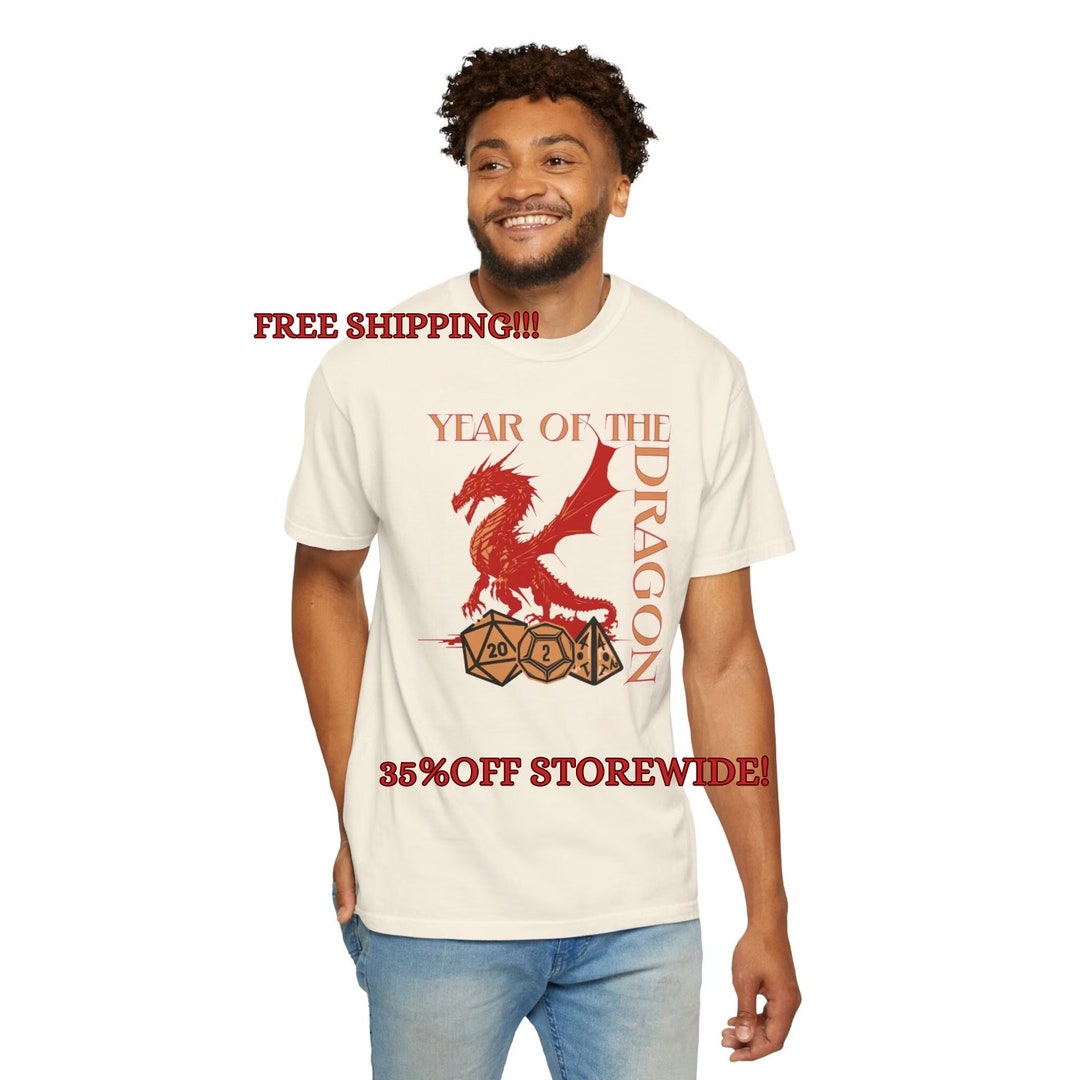 DRAGON DND Happy New Year 2024 D20 Roleplay Fantasy New Years 2024 Tee ...