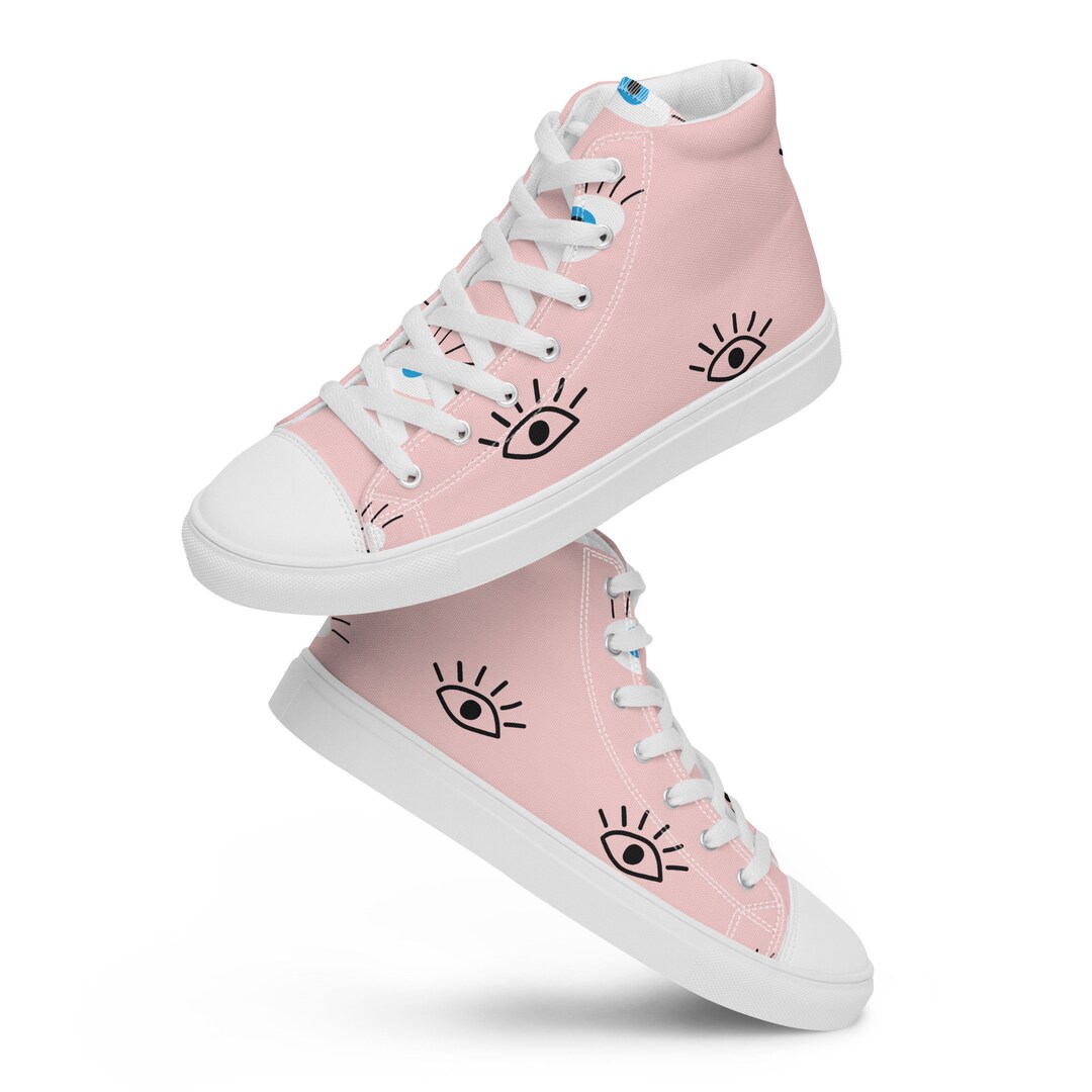 Embrace the Magic: Evil Eye High Top Canvas Shoes for Fashion-forward ...