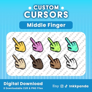Middle Finger Cursors 8 CUR & PNG Files Custom Cursors Pointers Downloadable Digital Files - Etsy