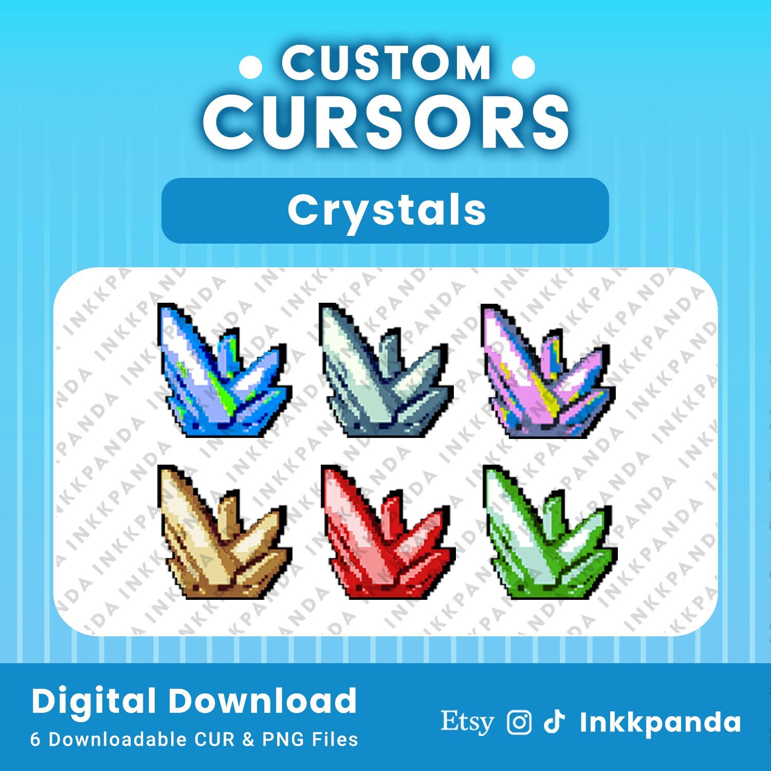Crystal Shard Cursors CUR & PNG Files Custom Cursors Pointers ...
