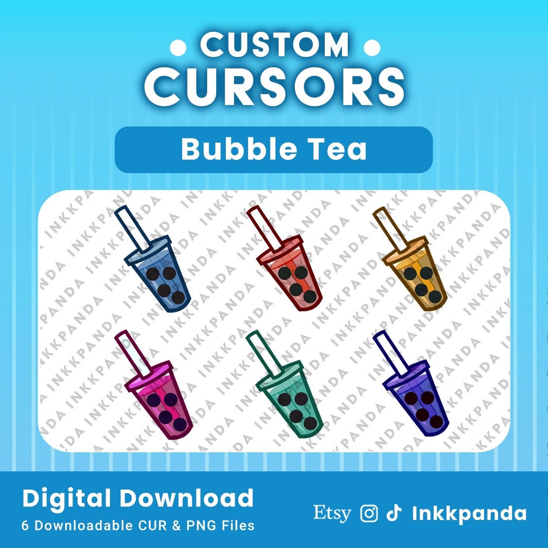 Bubble Tea Mouse Cursors CUR & PNG Files Custom Cursors Pointer Downloadable Files - Etsy
