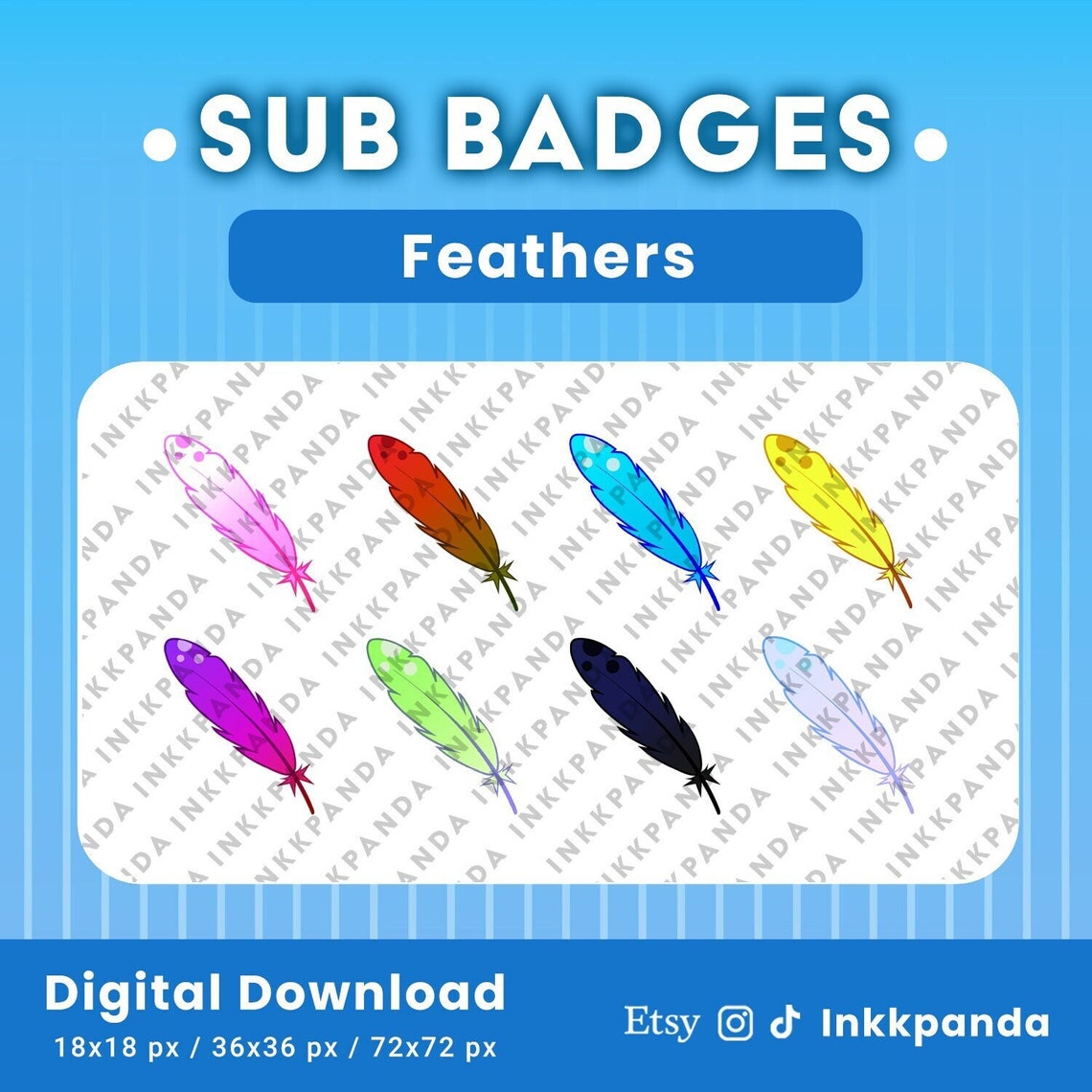 Feather Sub Badges PNG Downloadable Files for Twitch, Discord, and ...