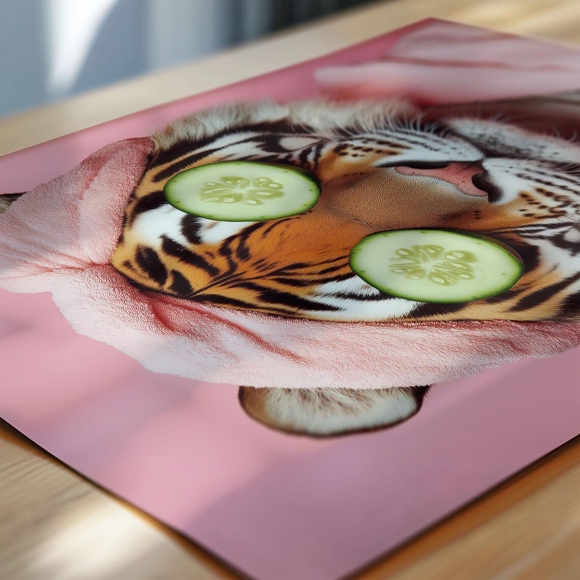 Pink Tiger Spa Print: Self Care Animal Wall Art - Etsy