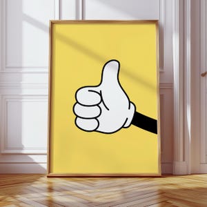 Thumbs up Print - More Colours Cartoon Wall Art Gift for Home Trendy ...