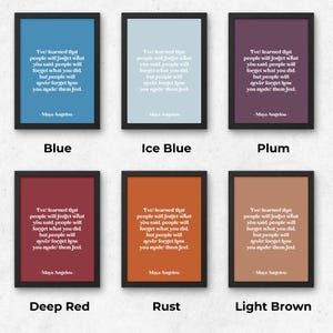 Maya Angelou Quote Print - Inspirational Kindness Saying Colourful Wall ...