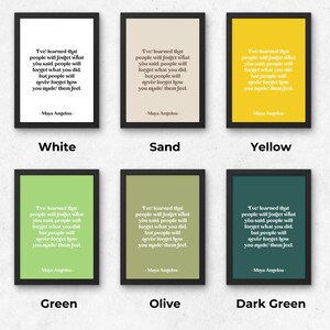 Maya Angelou Quote Print - Inspirational Kindness Saying Colourful Wall ...