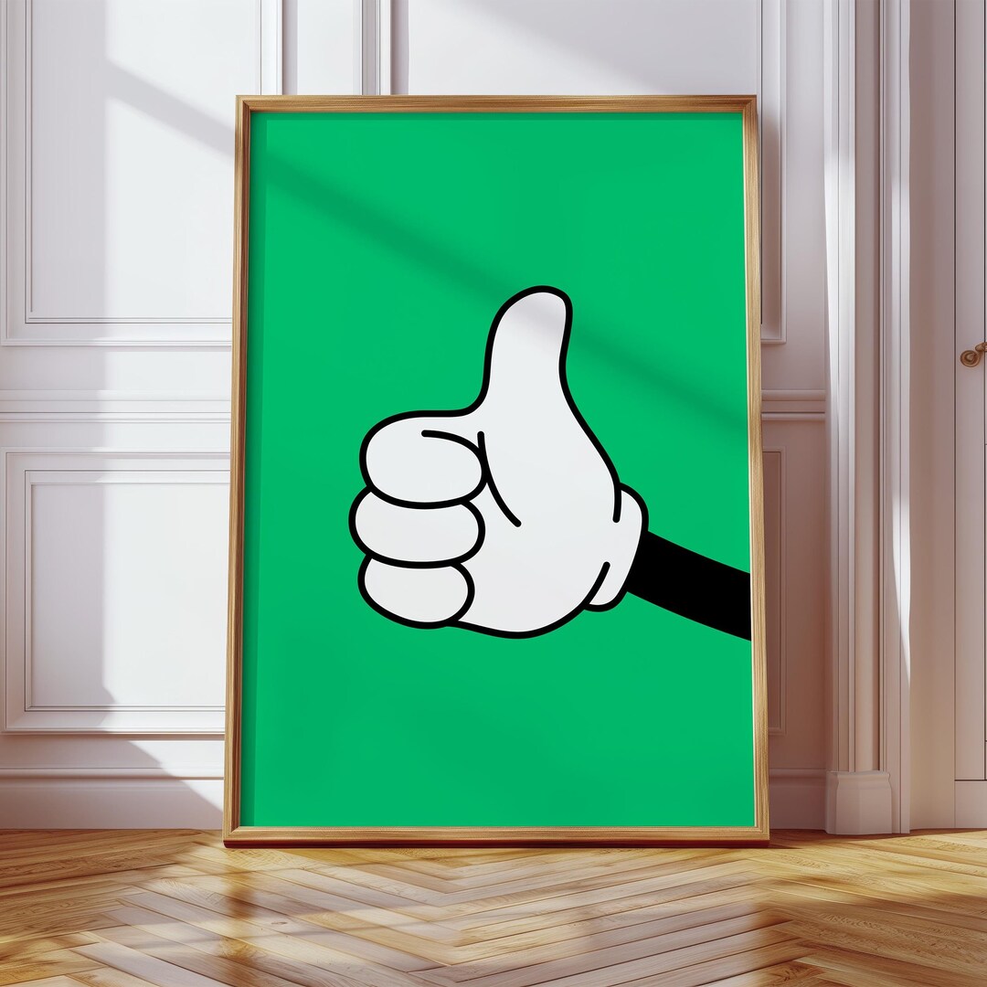 Thumbs up Print - More Colours Cartoon Wall Art Gift for Home Trendy ...